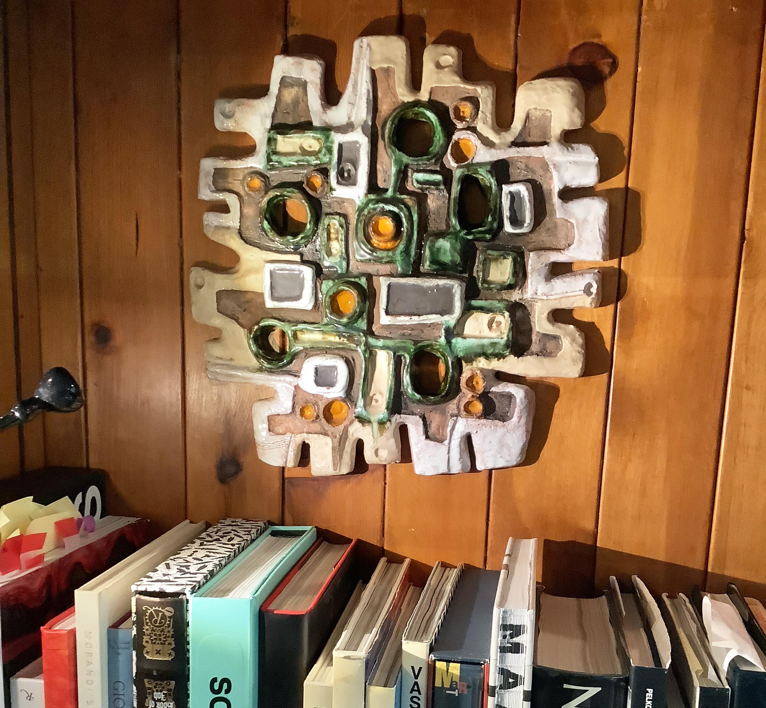 Rare Large Glazed Ceramic Wall Sculpture Elisabeth Vandeweghe for ...