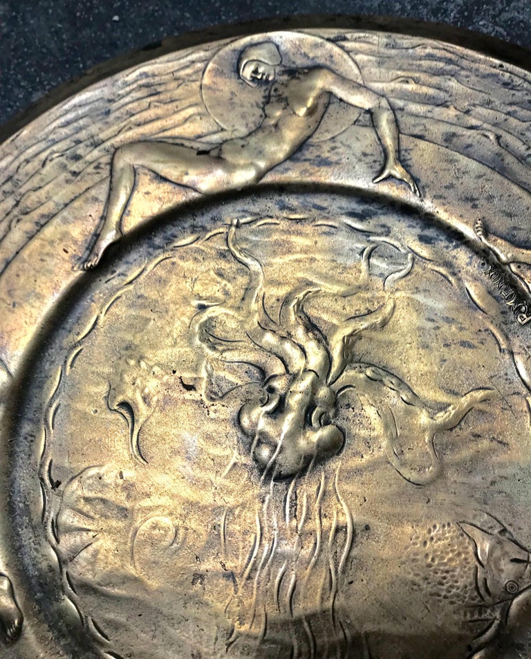 Rare Large Italian Art Deco Handcrafted Medallion Signed R.Menon, 1930s ...