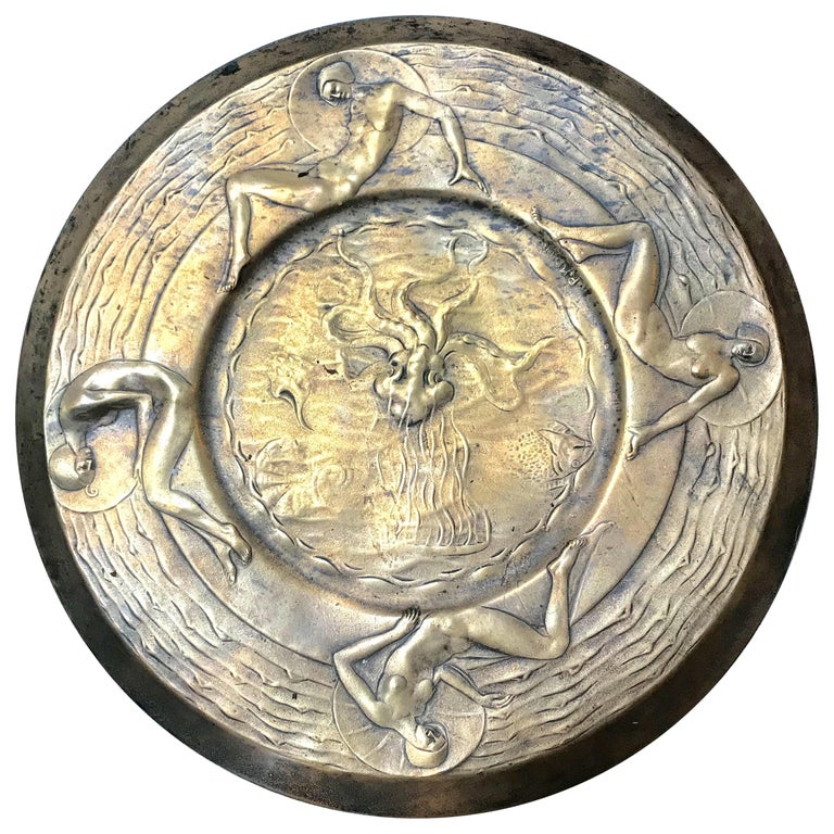 Rare Large Italian Art Deco Handcrafted Medallion Signed R.Menon, 1930s ...