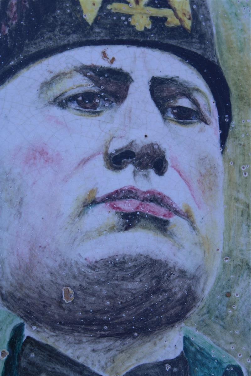 Rare Large Majolica Wall Plate with Face of Benito Mussolini 1950s ...