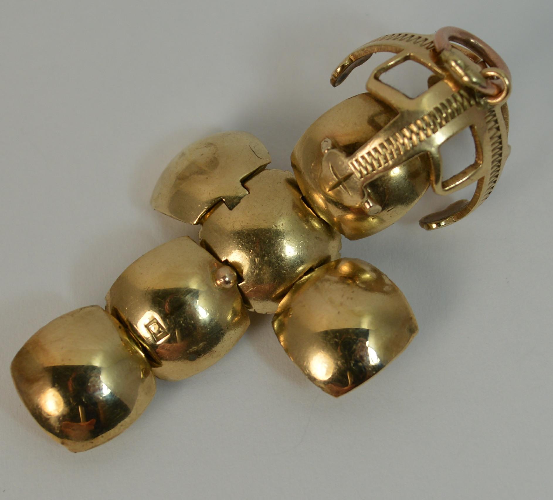 Rare Large Masons Masonic Solid 9 Carat Gold Ball Fob or Pendant at 1stDibs