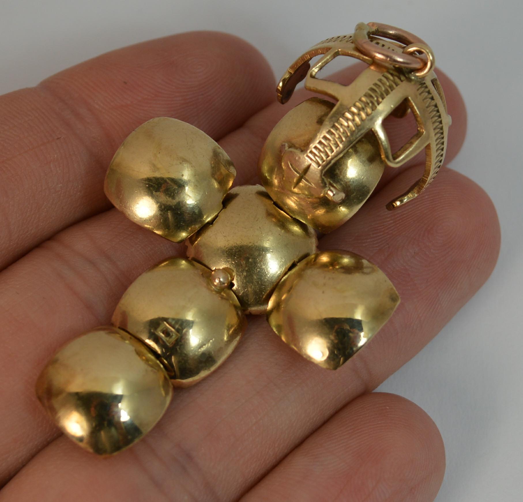 Rare Large Masons Masonic Solid 9 Carat Gold Ball Fob or Pendant at 1stDibs