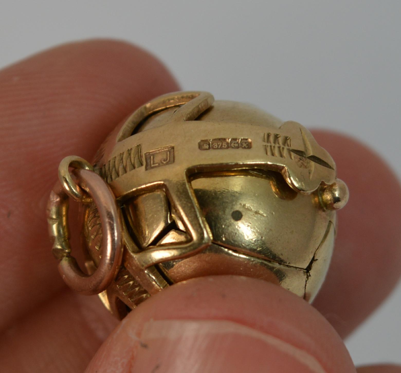 Rare Large Masons Masonic Solid 9 Carat Gold Ball Fob or Pendant at 1stDibs