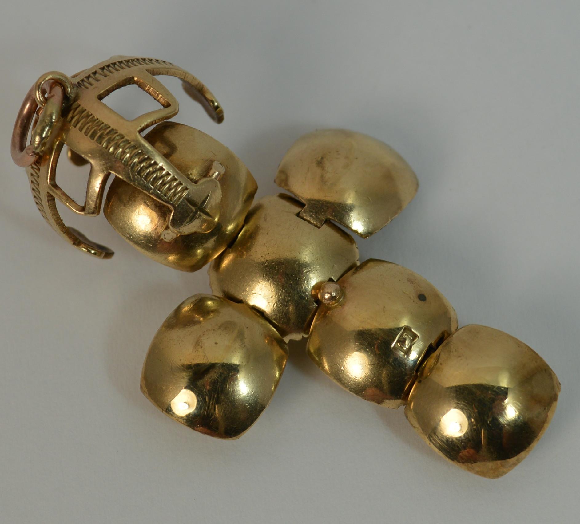 Rare Large Masons Masonic Solid 9 Carat Gold Ball Fob or Pendant at 1stDibs