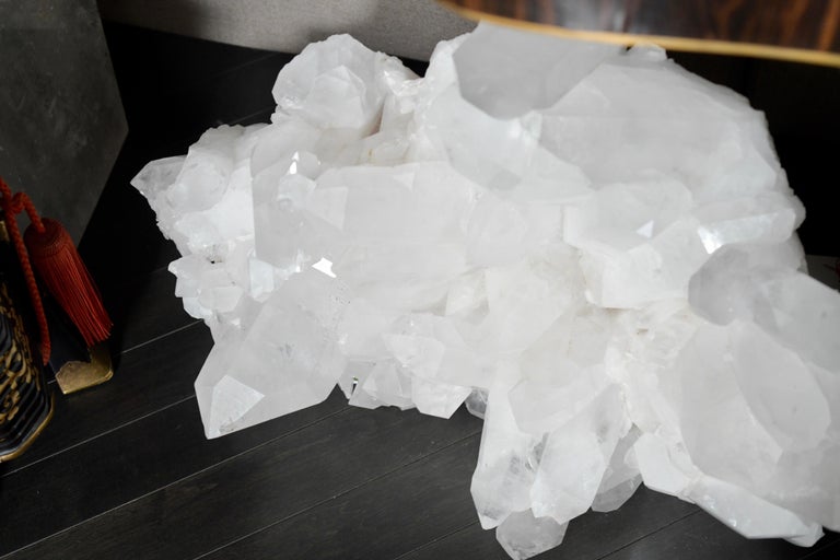 Rare Large Natural Rock Crystal Quartz Cluster For Sale at 1stDibs