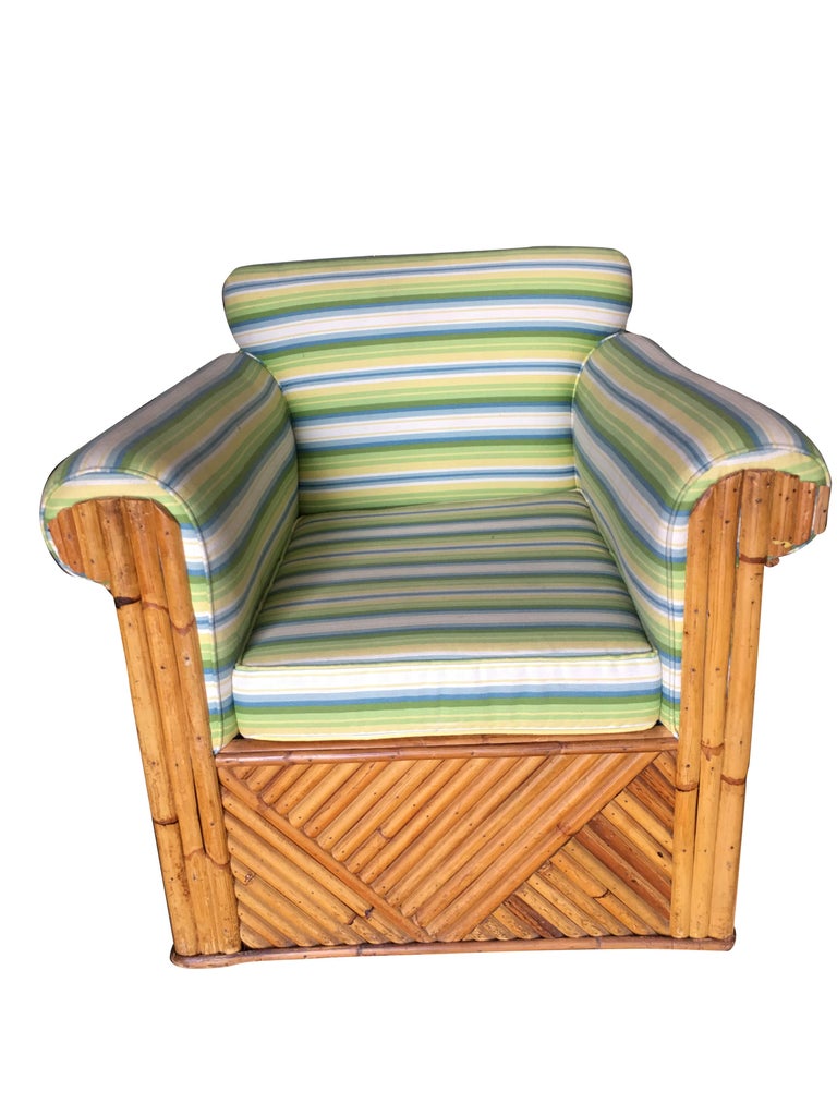 Rare Large Rattan "Big Daddy" club Lounge Chair For Sale at 1stDibs