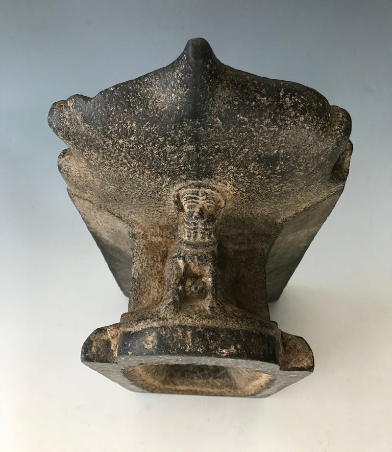 Rare Large South Indian Antique Carved Stone Mortar Circa 12th Century ...