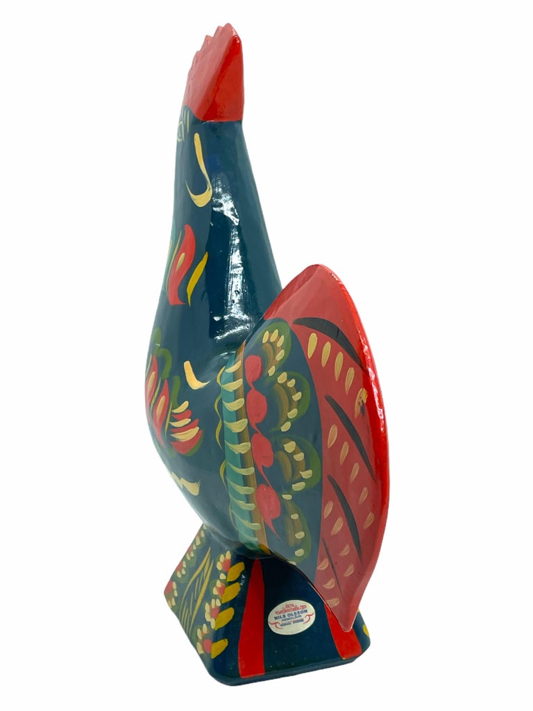 Rare Large Vintage Swedish Dala Rooster Chicken by Nils Olsson, Sweden ...