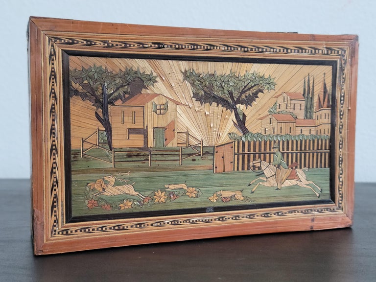 Rare Late 18th/Early 19th Century French Colored Straw Marquetry Sewing ...