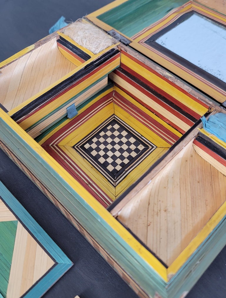 Rare Late 18th/Early 19th Century French Colored Straw Marquetry Sewing ...