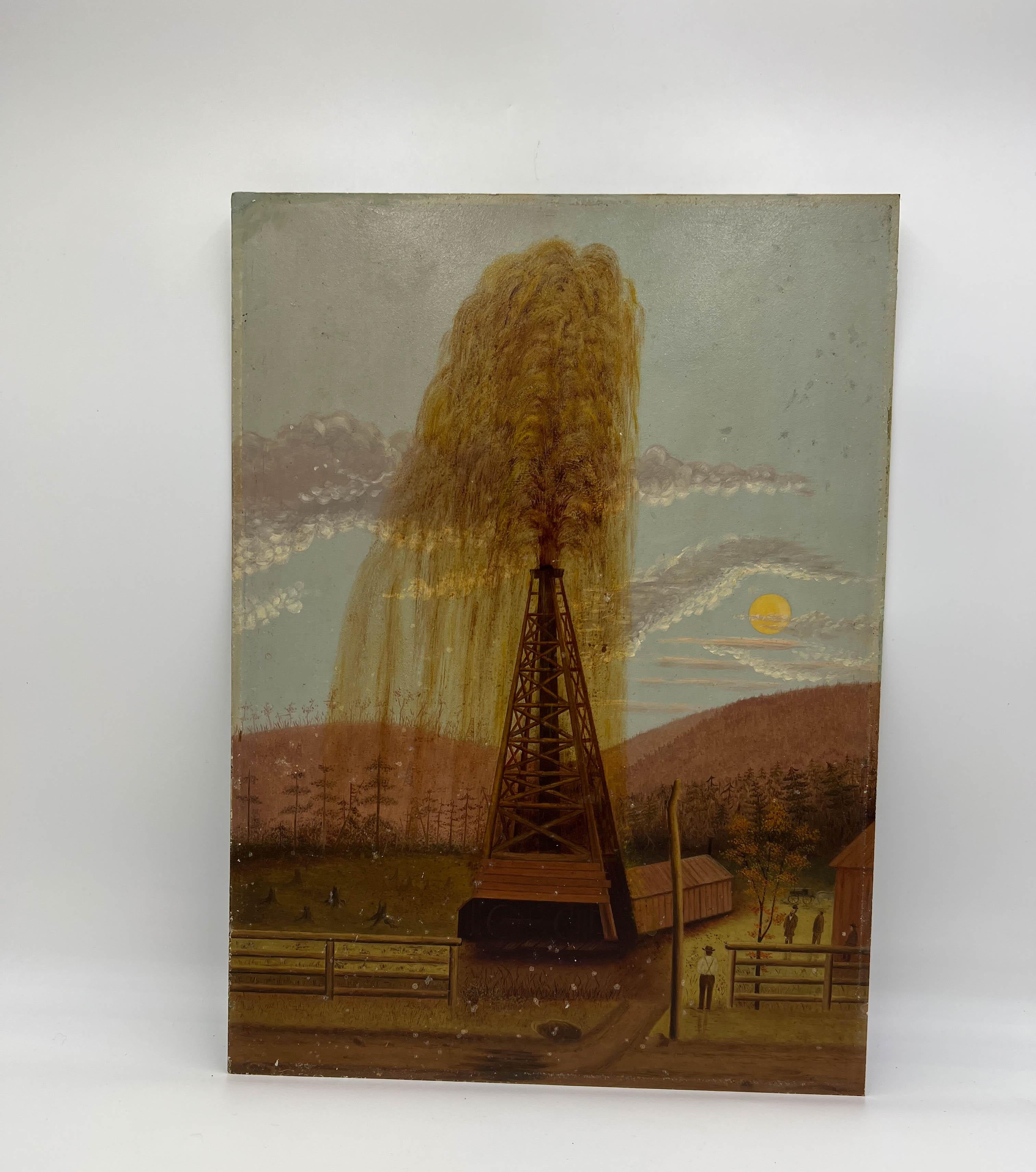 Rare Late 19th Century Oil Well Derrick Painting For Sale at 1stDibs ...