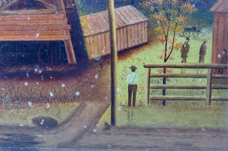 Rare Late 19th Century Oil Well Derrick Painting For Sale at 1stDibs