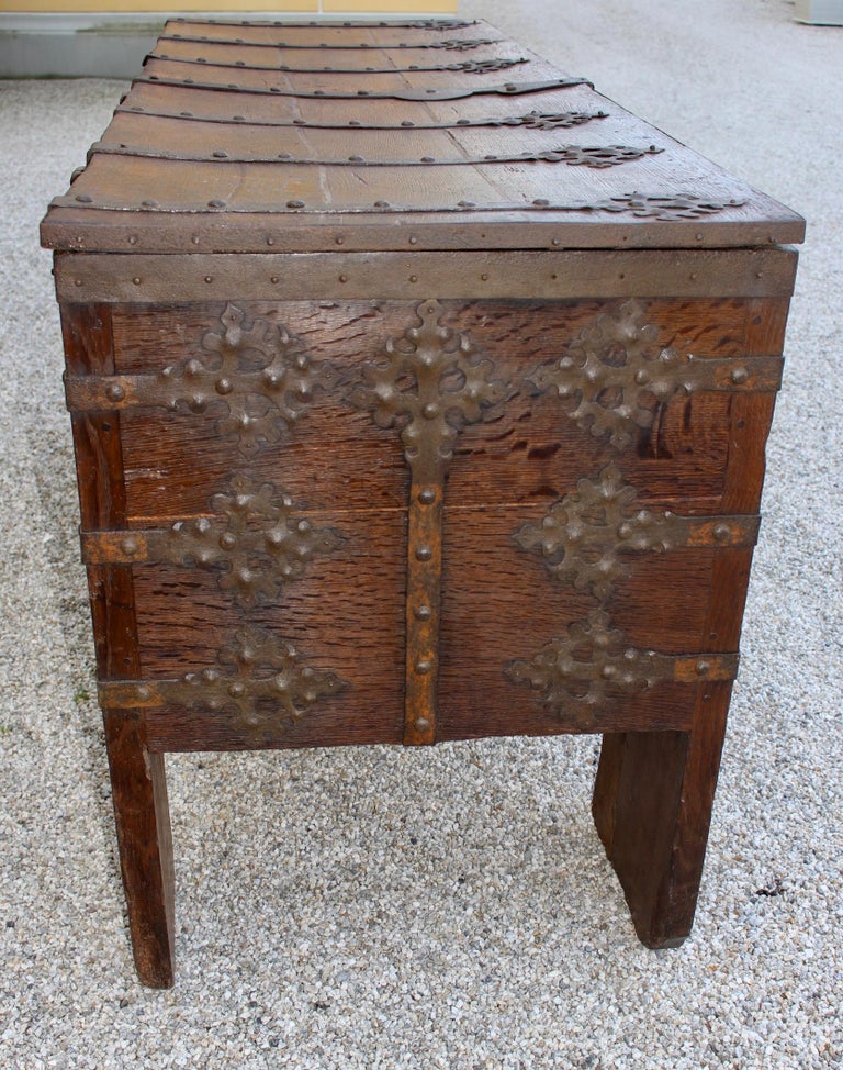 Rare Late Medieval 16th Century German Wrought Iron Oak Chest or ...