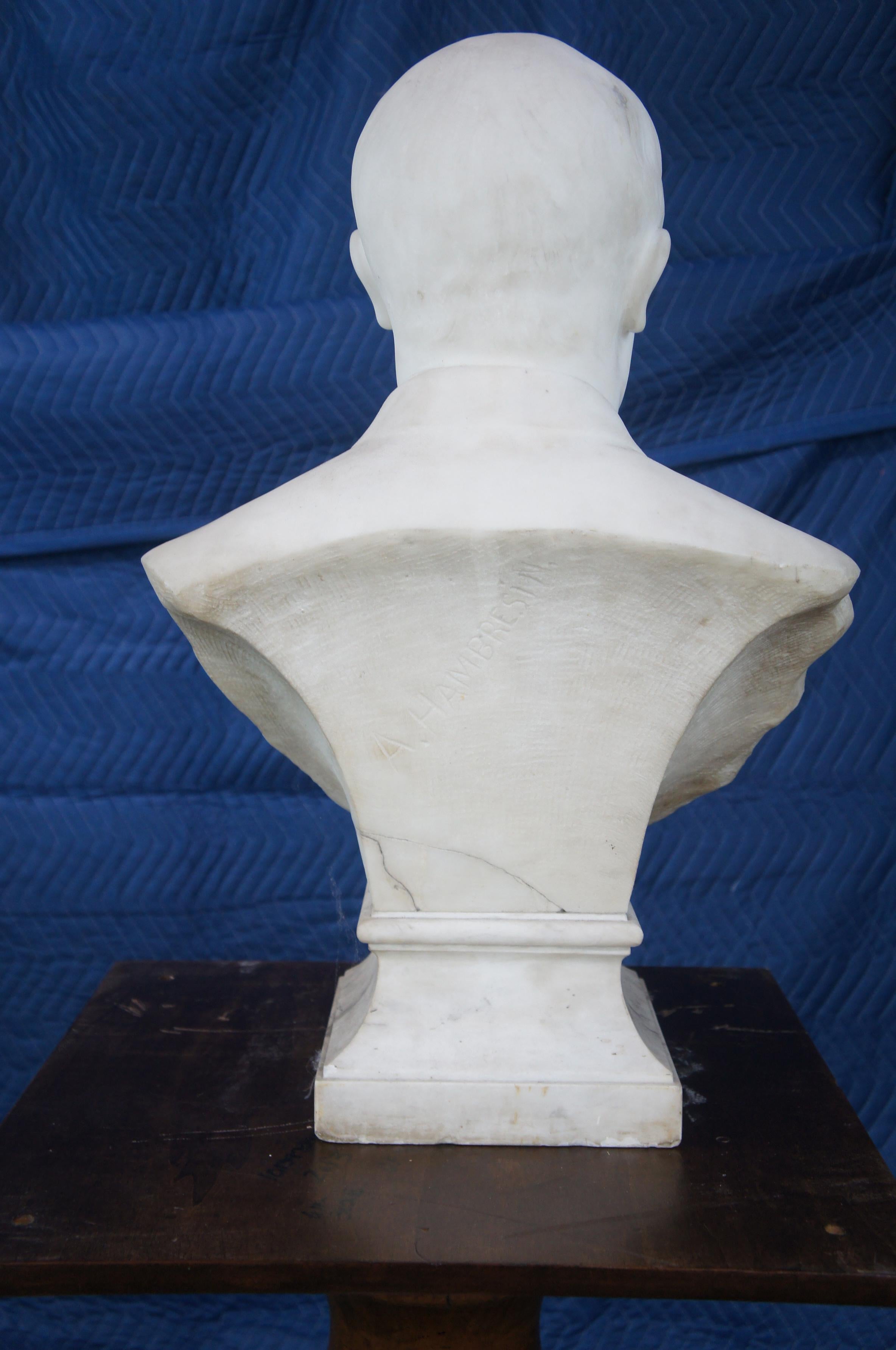 Rare Life Size Antique Marble Bust Statue President Grover Cleveland A ...