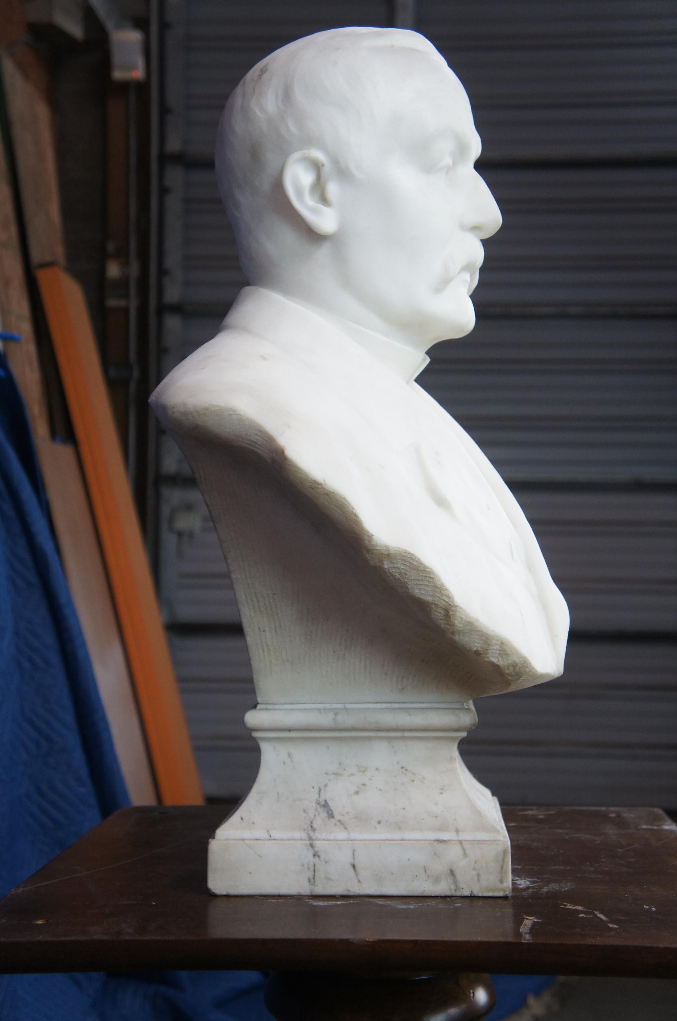 Rare Life Size Antique Marble Bust Statue President Grover Cleveland A ...