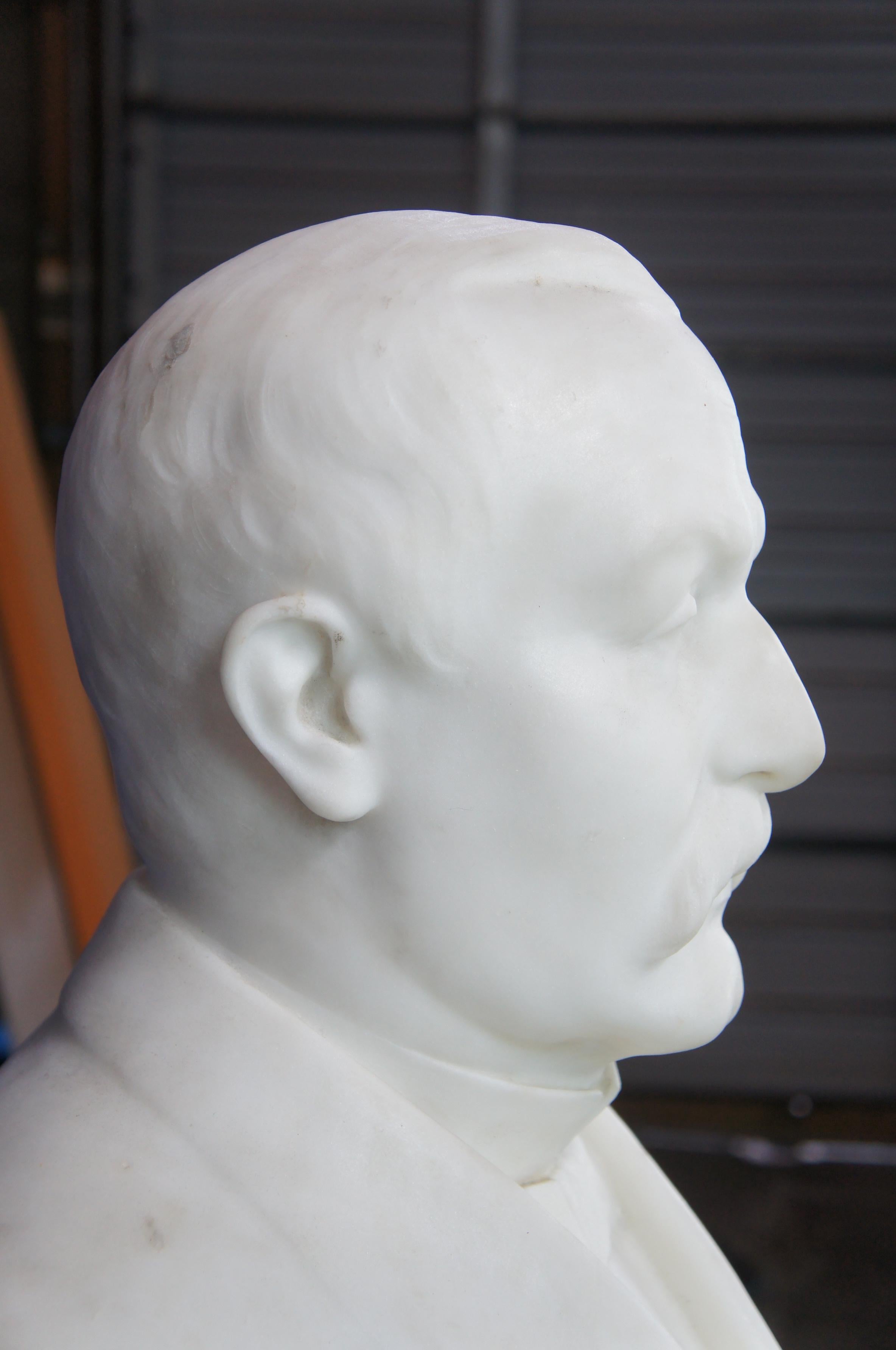 Rare Life Size Antique Marble Bust Statue President Grover Cleveland A ...