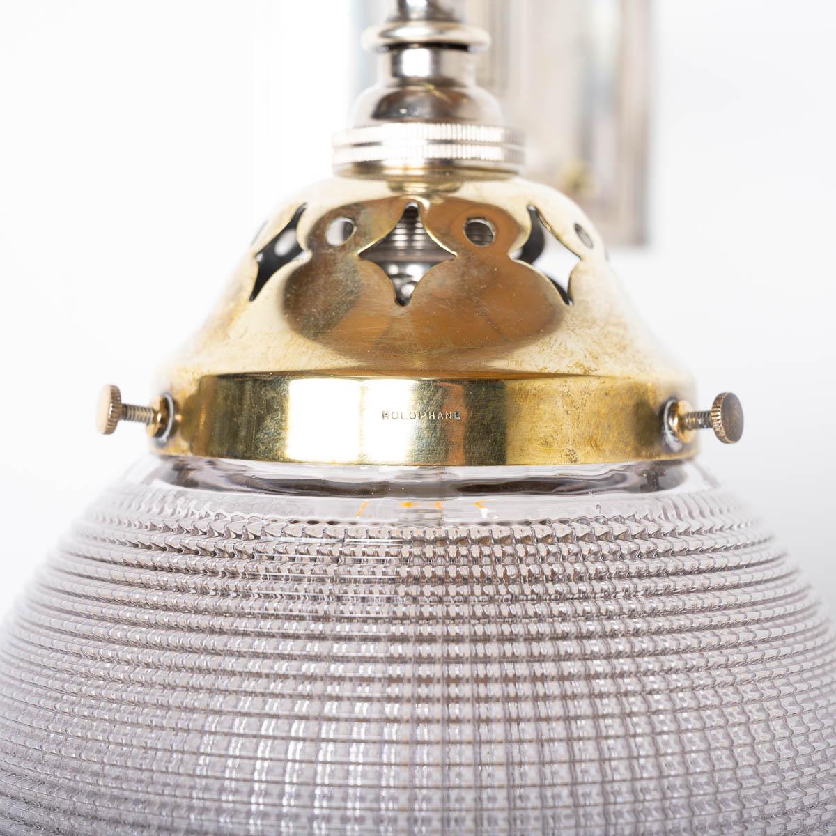 Rare Lilac Tinted Prismatic Acorn Holophane Glass Wall Sconces For Sale ...