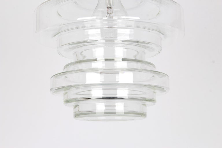Rare Limburg Clear Glass Pendant Lamp, Germany, 1970s at 1stDibs