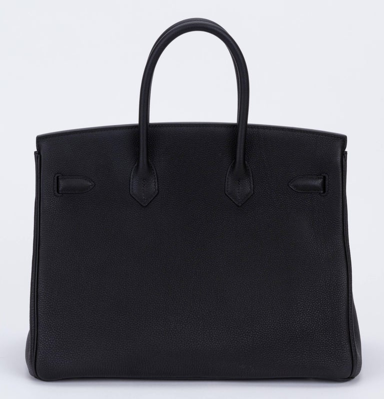 Rare Limited Edition Hermes Birkin 35 Verso Black Blue Agate Bag at ...