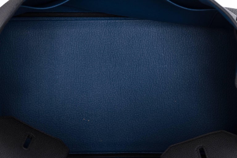 Rare Limited Edition Hermes Birkin 35 Verso Black Blue Agate Bag at ...