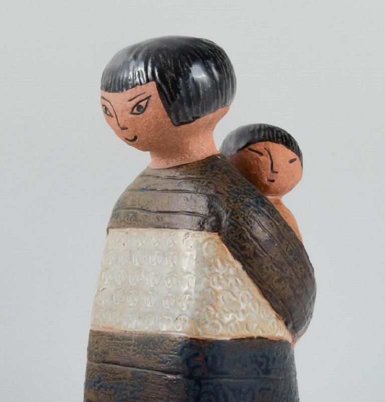 Rare Lisa Larson Figure in Glazed Ceramics, Japanese Mother with Child ...