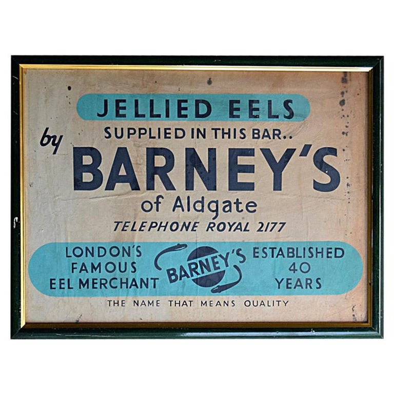 Rare Lithograph Barneys of Aldgate Jellied Eels Advertising Sign at ...