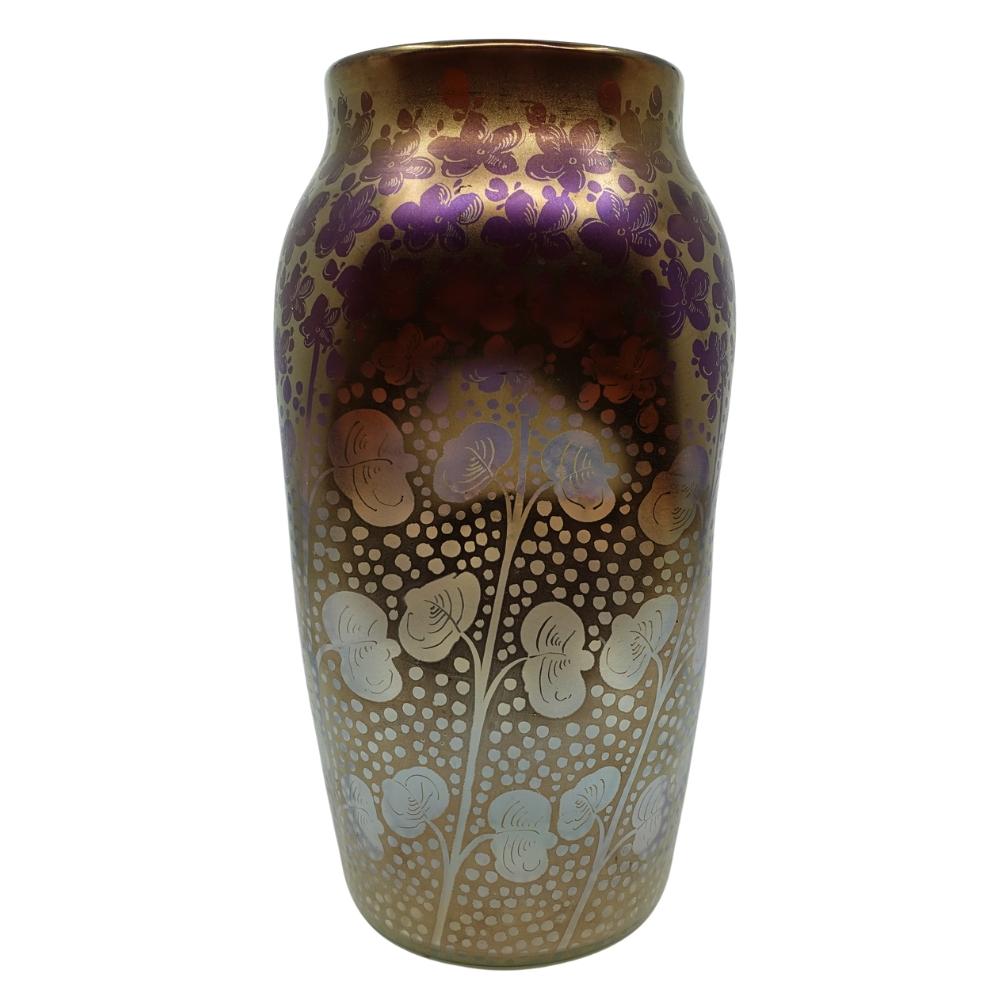 Rare Loetz Decorated Etched "Spreading Vulcan" Iridescent Art Glass ...