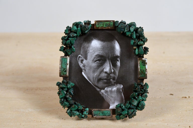 Rare Los Castillos Carved Malachite Picture Frame at 1stDibs