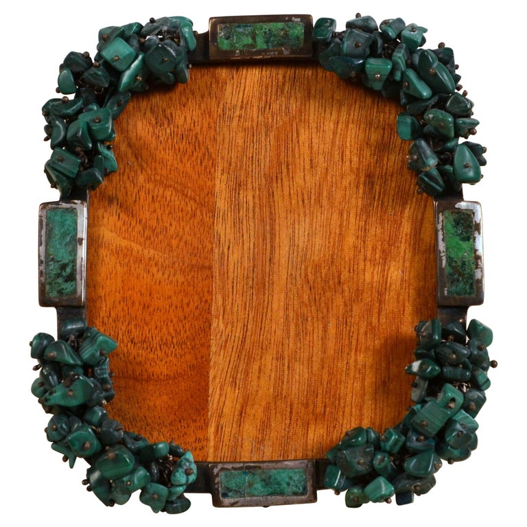 Rare Los Castillos Carved Malachite Picture Frame at 1stDibs