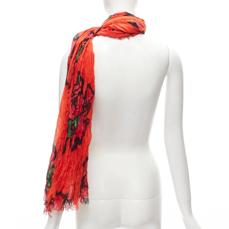 rare LOUIS VUITTON Stephen Sprouse cashmere silk red Graffiti Pop Rose ...
