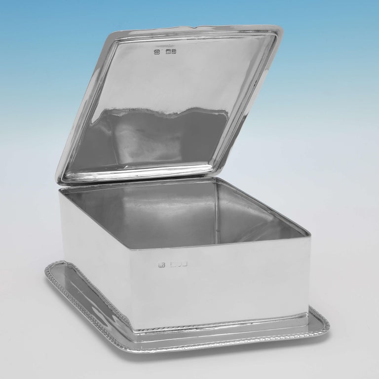 Rare Lozenge Shape Victorian Sterling Silver Biscuit Box Heath and ...