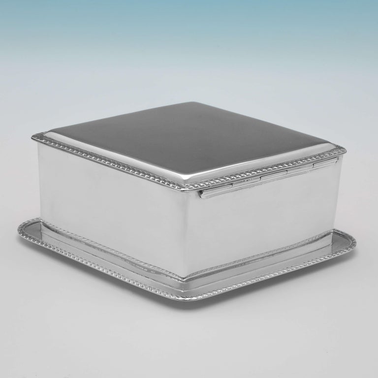 Rare Lozenge Shape Victorian Sterling Silver Biscuit Box Heath and ...