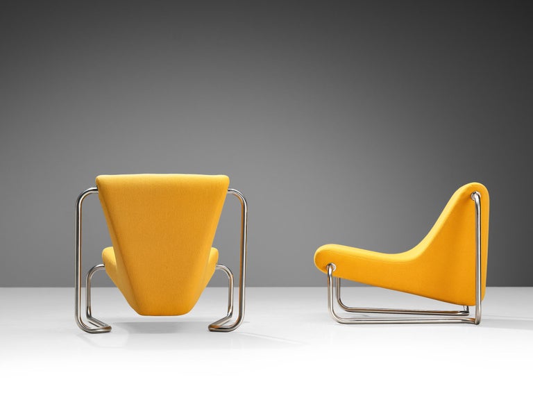 Rare Luigi Colani Pair of Lounge Chairs in Orange Upholstery For Sale ...