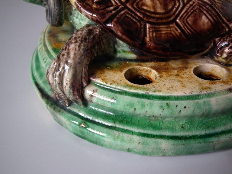 Rare Mafra Palissy Majolica Sloth and Mischief Flower Holder at 1stDibs