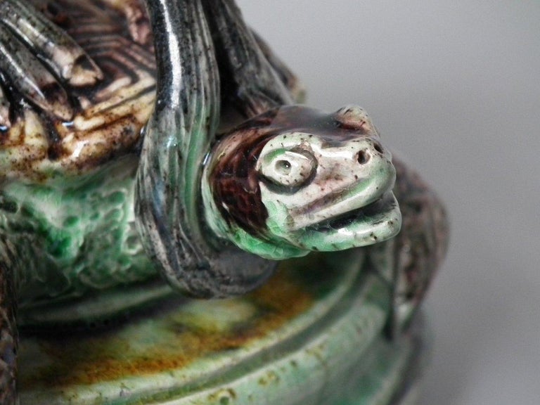 Rare Mafra Palissy Majolica Sloth and Mischief Flower Holder at 1stDibs