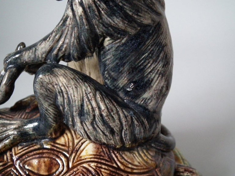 Rare Mafra Palissy Majolica Sloth and Mischief Flower Holder at 1stDibs