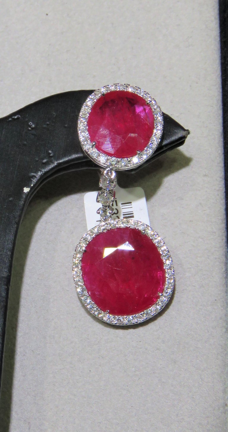 Rare Magnificent NWT $125, 000 18KT Gold Fancy Ruby Drop Diamond Dangle ...