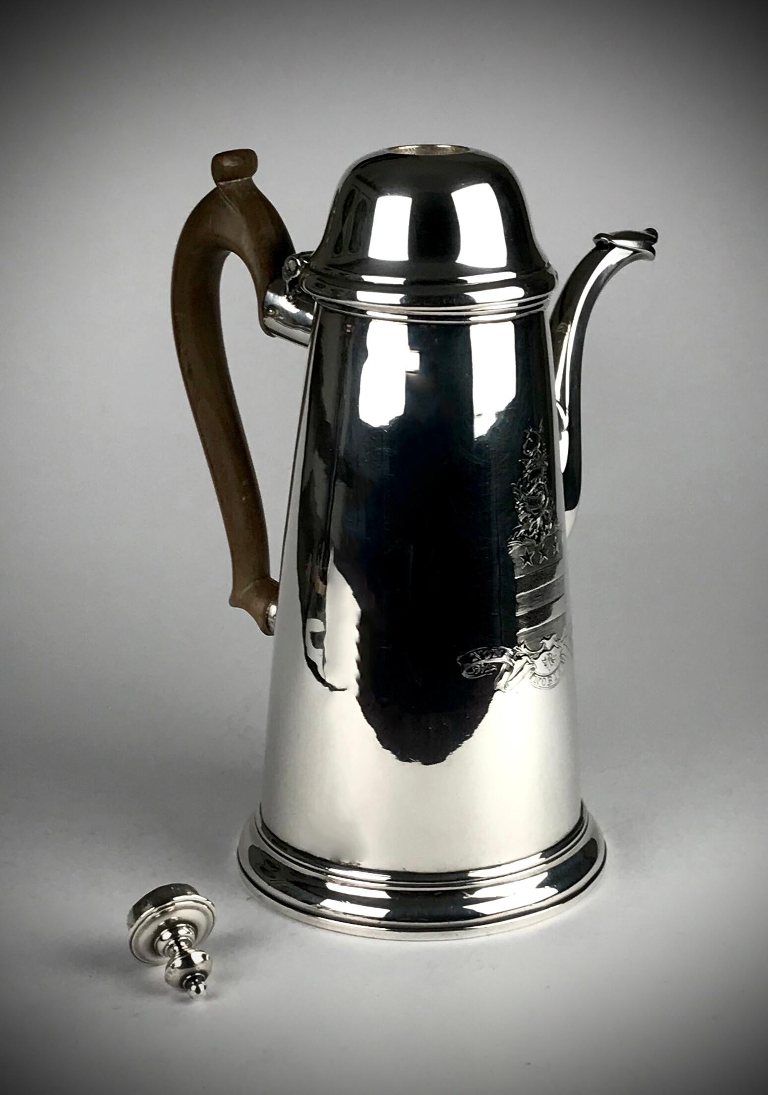 Rare Magnificent Queen Anne Coffee Pot Sterling Silver, London, 1714 ...