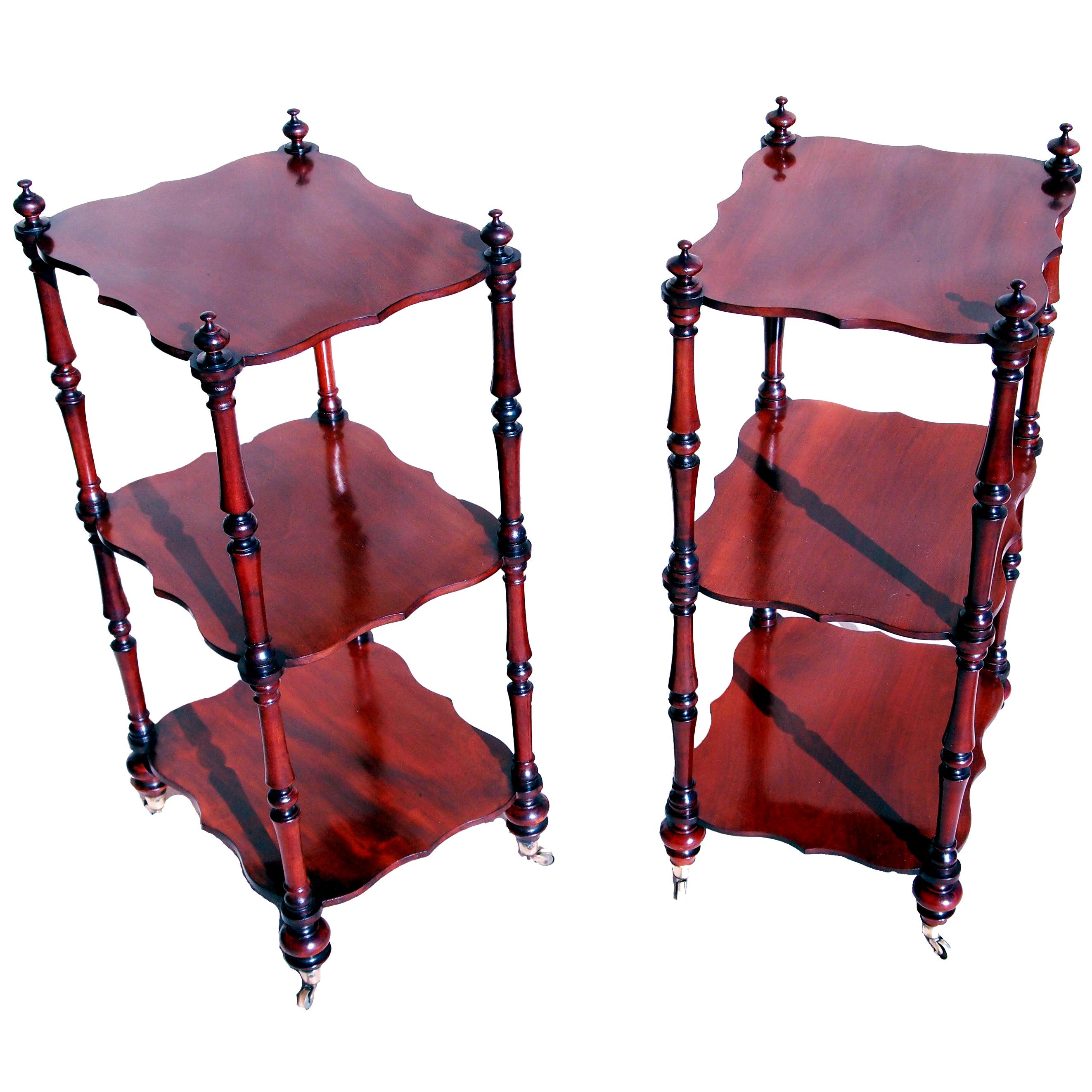 Rare Mahogany 19th Century English Pair of Small Whatnots at 1stDibs ...