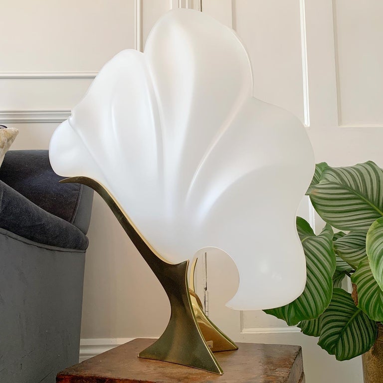 Rare Maison Rougier Figural Shell Lamp, 1970s For Sale at 1stDibs