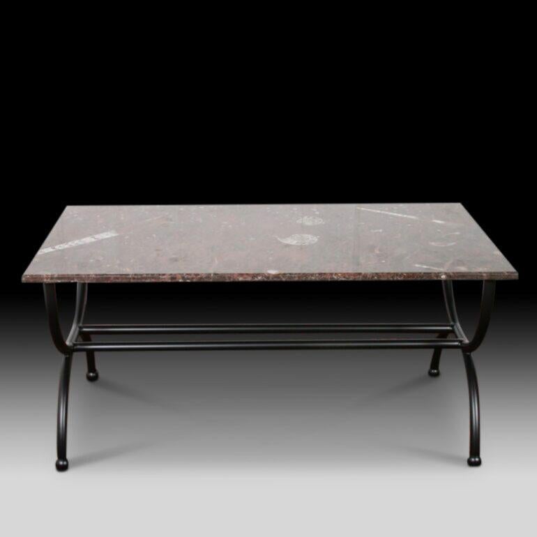 Rare Marble Fossil Coffee Table with Custom Base at 1stDibs | fossil marmor