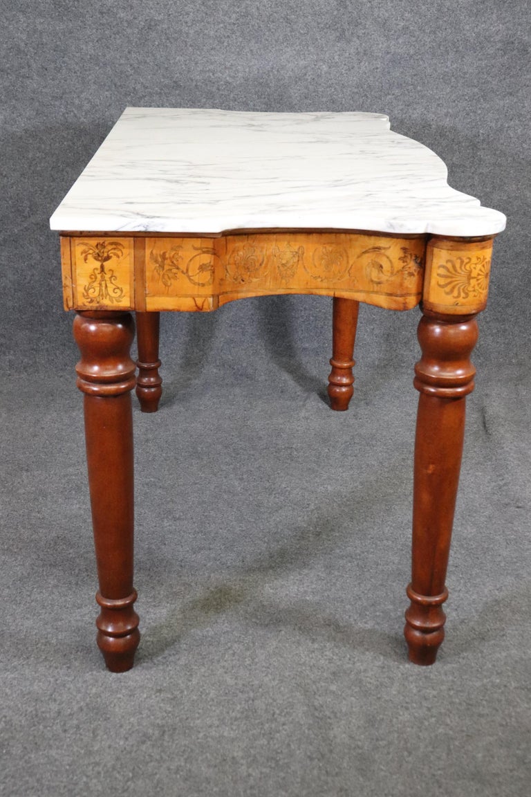 Rare Marble Top Italian Inlaid Satinwood Pasta Ravioli Pastry Making ...