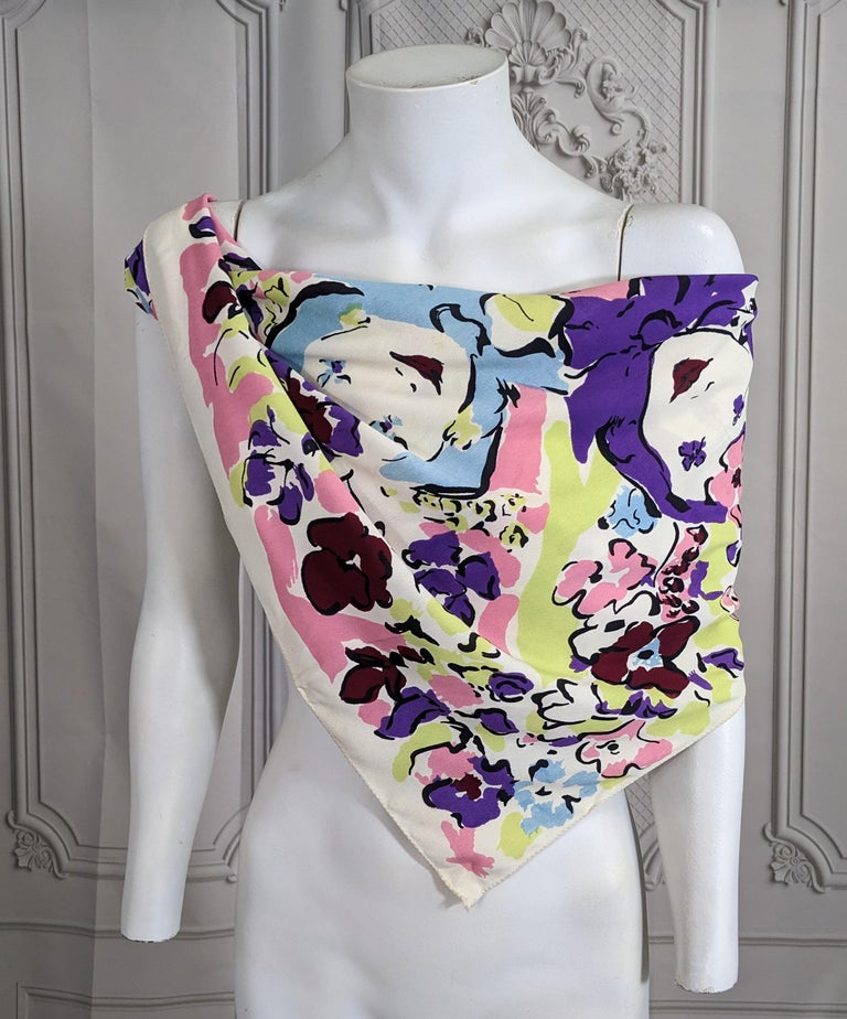 Rare Marcel Vertes Printed Scarf For Sale at 1stDibs