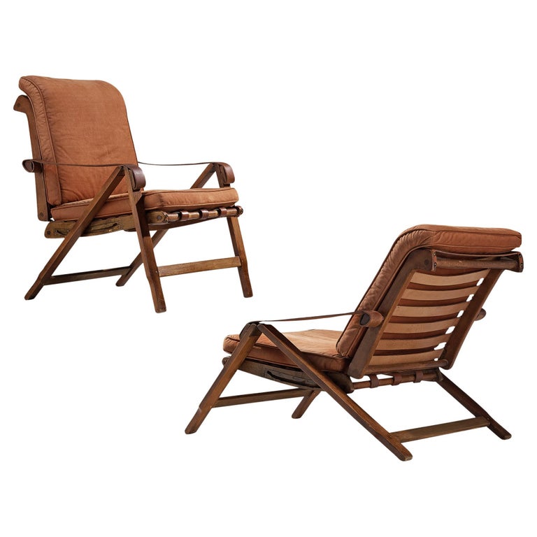 Rare Marco Zanuso for Arflex Pair of Lounge Chairs 'Weekend' in Leather ...