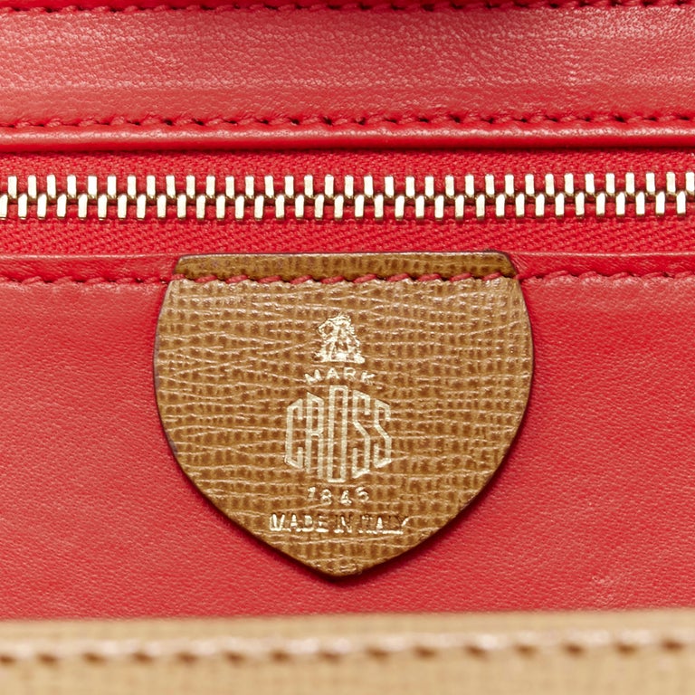 rare MARK CROSS Grace Small brown leather crossbody vanity box bag at ...