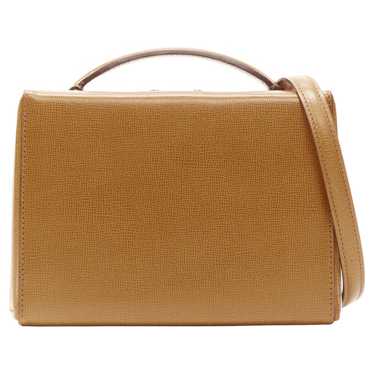 rare MARK CROSS Grace Small brown leather crossbody vanity box bag at ...