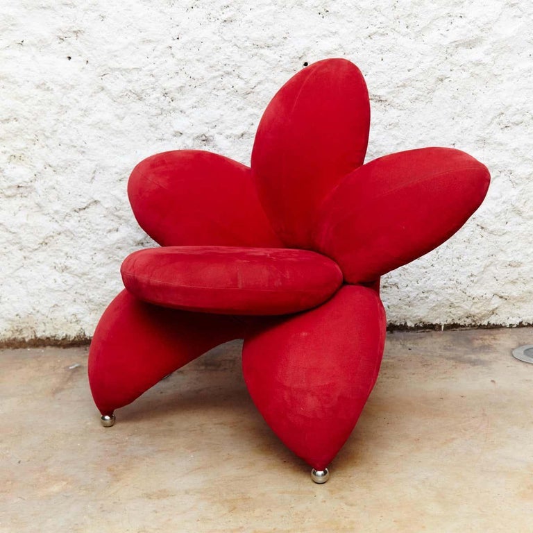 Rare Masanori Umeda Getsuen Lily Red Easy Chair by Edra, circa 1990 For ...