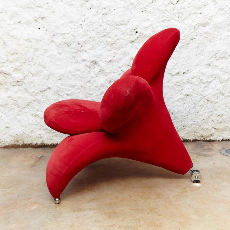 Rare Masanori Umeda Getsuen Lily Red Easy Chair by Edra, circa 1990 For ...