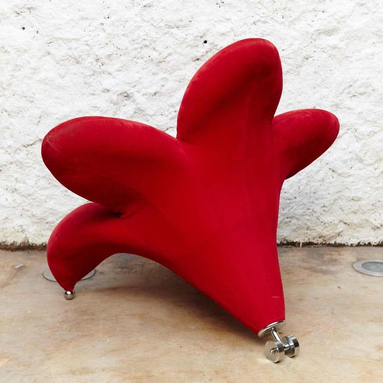 Rare Masanori Umeda Getsuen Lily Red Easy Chair by Edra, circa 1990 For ...
