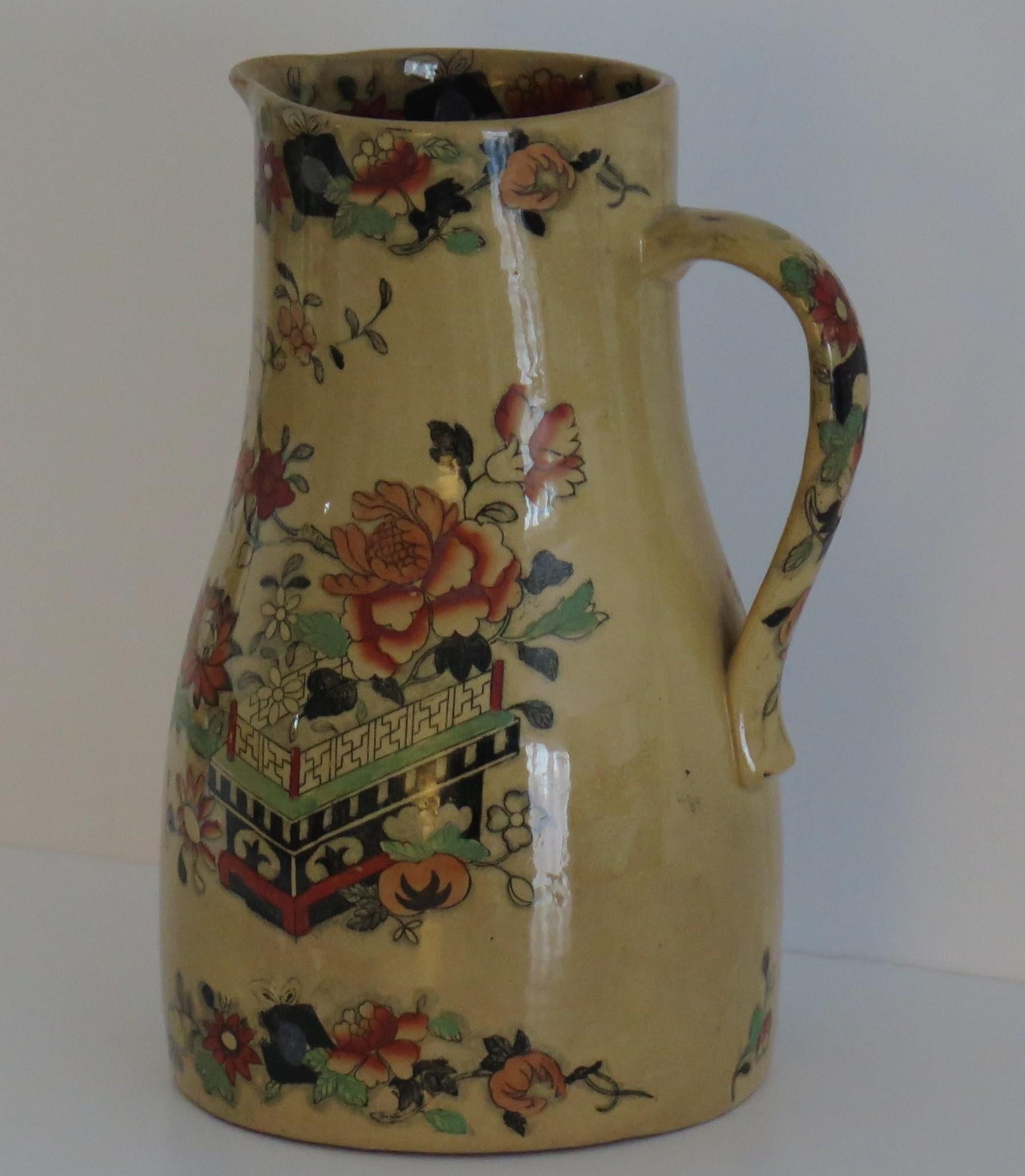 Rare Mason's Ironstone Large Jug or Pitcher in Flower Box Pattern ...